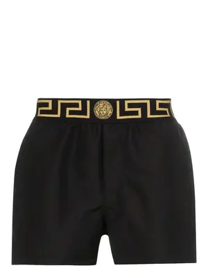 Versace Greca Border Swim Shorts - Black