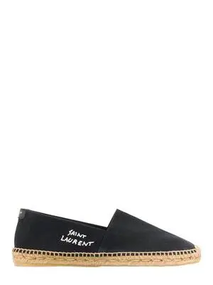 Saint Laurent Logo-embroidered Espadrilles - Black