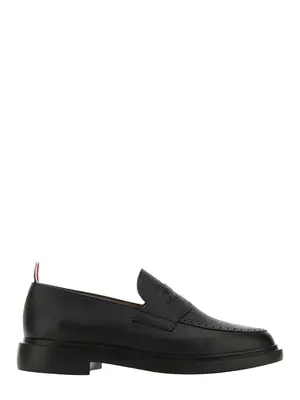 Thom Browne Pebble-grain Penny Loafers - Black
