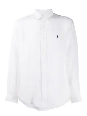 POLO RALPH LAUREN Linen Logo Embroidered Shirt