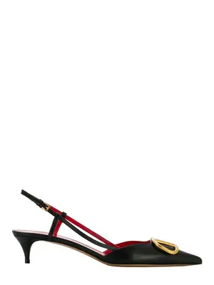 Valentino Garavani 40mm Vlogo Signature Slingback Pumps - Black