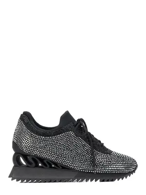 LE SILLA Reiko Wave Crystal-embellished Sneakers - Black