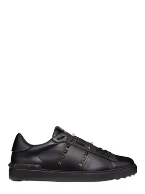 Valentino Garavani Rockstud Untitled Leather Sneakers - Black
