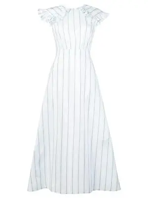 Calvin Klein Striped Midi Dress - White