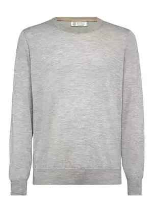 Brunello Cucinelli Rib-trimmed Relaxed-fit Jumper - Grey