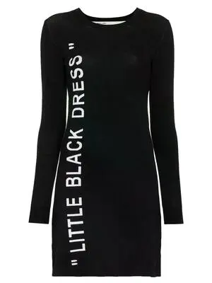 Off-White Printed Mini Dress - Black