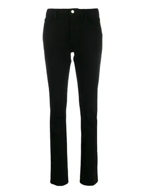 FRAME Sylvie Slender High-rise Straight Jeans - Black