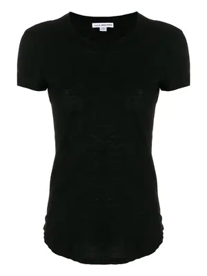 JAMES PERSE Sheer Slub Crew Neck Tee - Black
