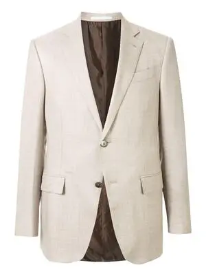 Zegna Single Breasted Blazer - Neutrals