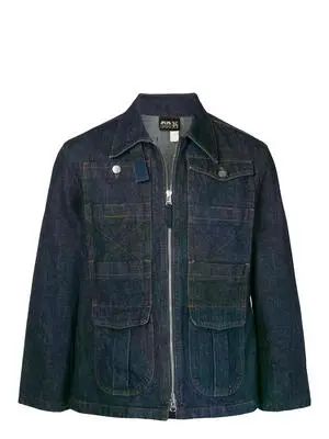 Jean Paul Gaultier Zipped Denim Jacket - Blue