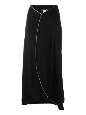 Comme Des Garçons Zip Detail Long Skirt - Black