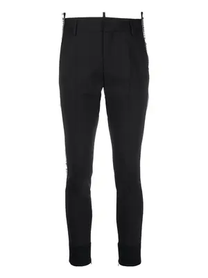 Dsquared2 Logo Print Slim-fit Trousers - Black