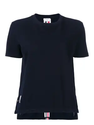 Thom Browne Rwb Stripe Relaxed Piqué T-shirt - Blue