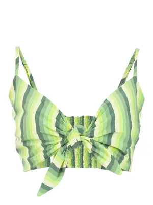 AMIR SLAMA Striped Cropped Top - Green