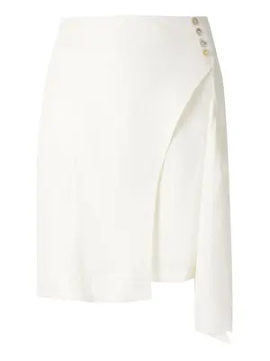 OLYMPIAH Ylang Asymmetric Short Skirt - White