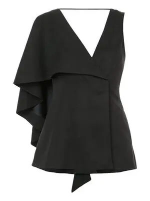 Valery Kovalska Asymmetric-sleeve Blouse - Black