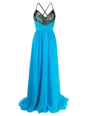 Emilio Pucci Sequin Embellished Long Dress - Blue