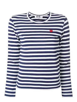 Play Comme Des Garcon Striped T-shirt - White