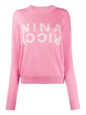 Nina Ricci Knitted Logo Jumper - Pink