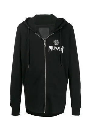 PHILIPP PLEIN Stud Detail Zipped Hoodie