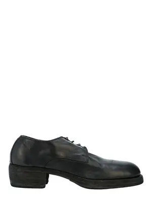 Guidi Round Toe Lace Up Derby Shoes - Black