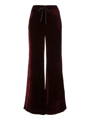BEN TAVERNITI UNRAVEL PROJECT Velvet Wide Leg Trousers - Red