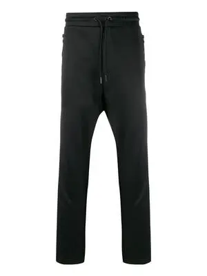 DIESEL® Diesel Black Cotton Blend Track Pants With Knitted Bands