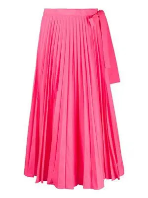 VALENTINO Tied-Waist Pleated Skirt