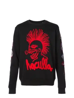 HACULLA. Patch Print Sweatshirt - Black