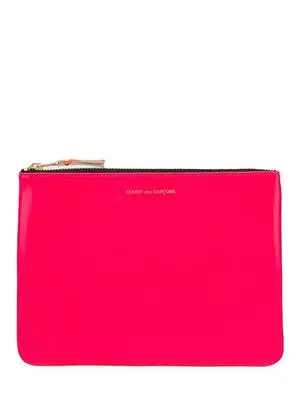 Comme Des Garçons Colour-Block Zipped Purse Pink
