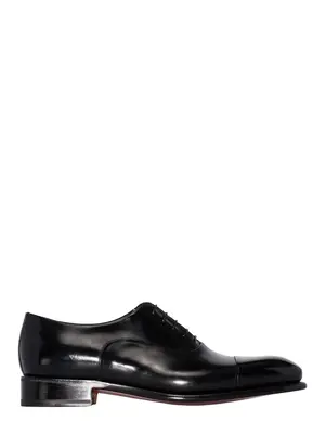 Santoni Leather Oxford Shoes - Black