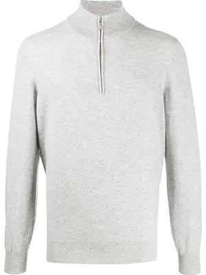 Brunello Cucinelli Zip-up Cashmere Jumper - Grey