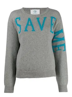 Alberta Ferretti Save Me" Embroidered Cashmere Blend Sweatshirt - Grey