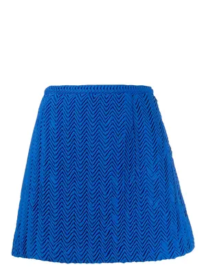Marco De Vincenzo Embroidered Mini Skirt - Blue