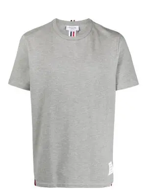 Thom Browne Rwb-stripe Piqué T-shirt - Grey