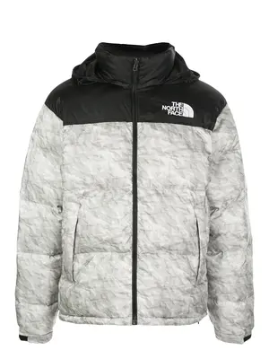 Supreme X The North Face Nuptse Paper-print Jacket - Grey