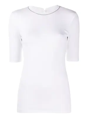 Brunello Cucinelli Monili-embellished Knit Top - White