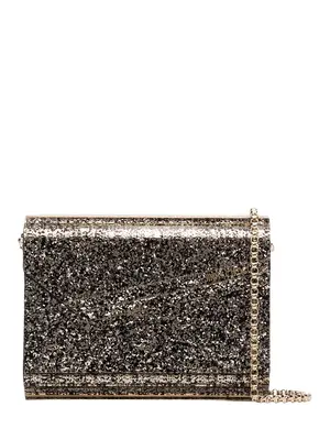 JIMMY CHOO Glitter-Detailing Clutch Metallic