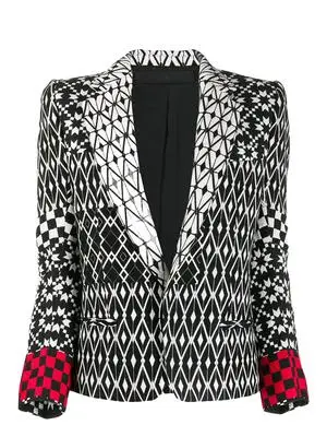 HAIDER ACKERMANN Patterned Wool Blazer - Black