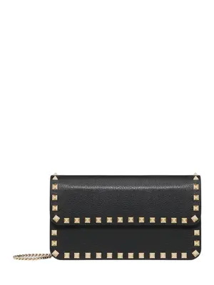 Valentino Garavani Rockstud Leather Clutch - Black