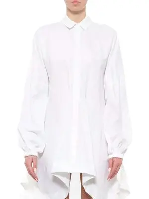 JW ANDERSON JW Anderson Cotton Button-Down Puff Sleeve Dress
