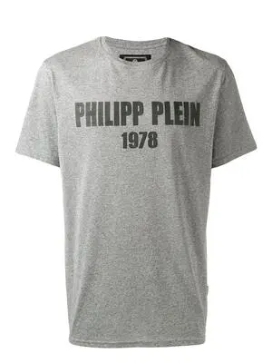 Philipp Plein Logo Print T-shirt Grey