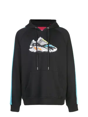 MOSTLY HEARD RARELY SEEN Pixelated Sneaker Hoodie - Black