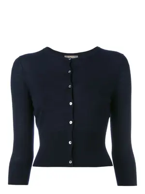 N.peal Cashmere Cropped Cardigan - Blue