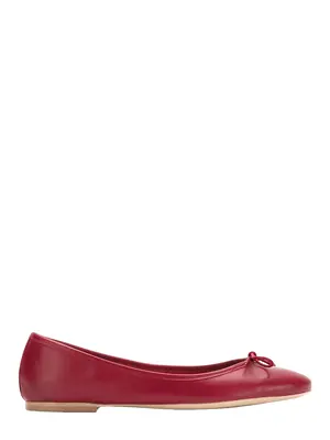 STUDIO CHOFAKIAN Sarita Leather Ballerina Shoes - Red