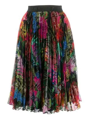 PHILIPP PLEIN Philipp Plein Jungle Rock Print Pleated Skirt