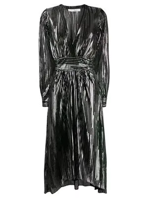 IRO PARIS Metallic Striped Midi Dress - Black