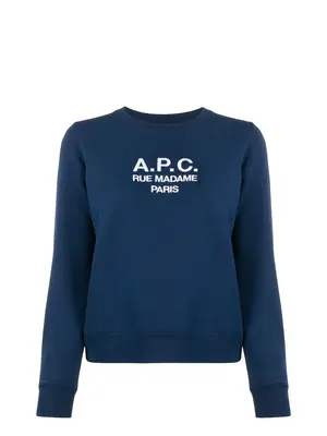 A.p.c. Tina Logo-embroidered Sweatshirt - Blue