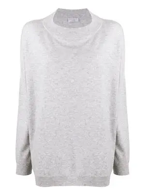 Brunello Cucinelli Long Crew-neck Jumper Grey