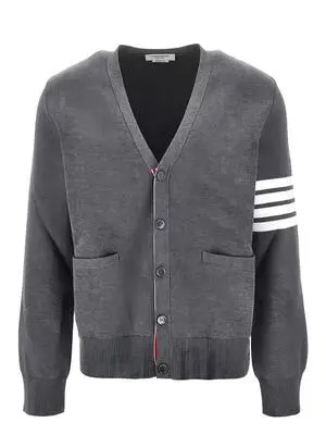 Thom Browne 4-bar Milano Stitch Cardigan - Grey